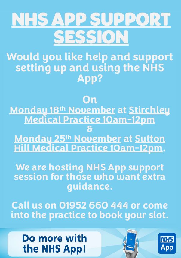 NHS App Support Sessions - Stirchley Medical Practice